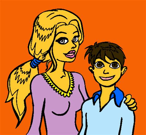 Dibujo de Madre e hijo pintado por Angelines en Dibujos net el día 02
