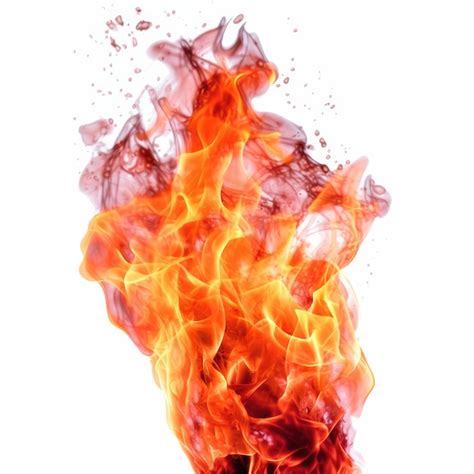 Llamas De Fuego Sobre Fondo Blanco Foto Premium