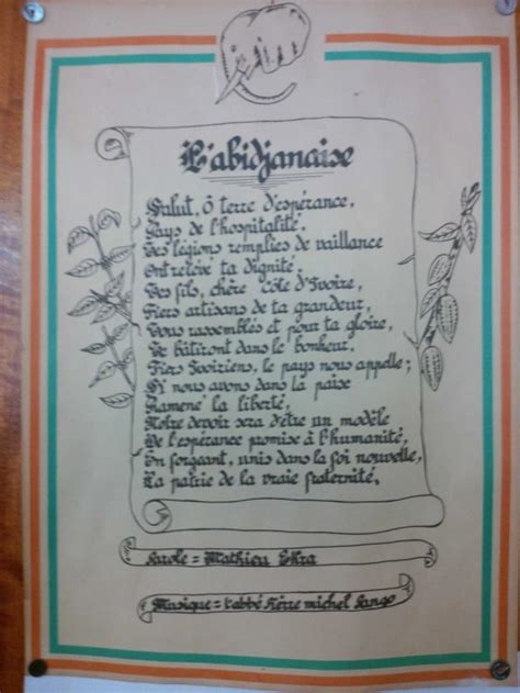 Hymne nationale de la Côte dIvoire Union Discipline Travail in 2022