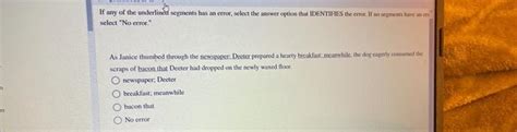 solved if any of the underlined segments has an error