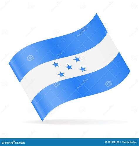 Icono Que Agita Del Vector De La Bandera De Honduras Stock De