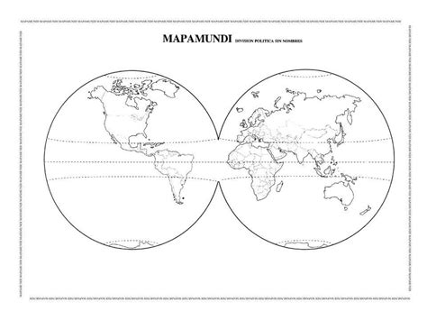 Mapamundi Con Nombres Para Colorear