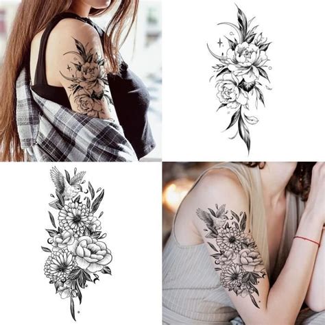 10 Feuilles Fleur Tatouage Ephemere Bras Jambes Tatouage Autocollant