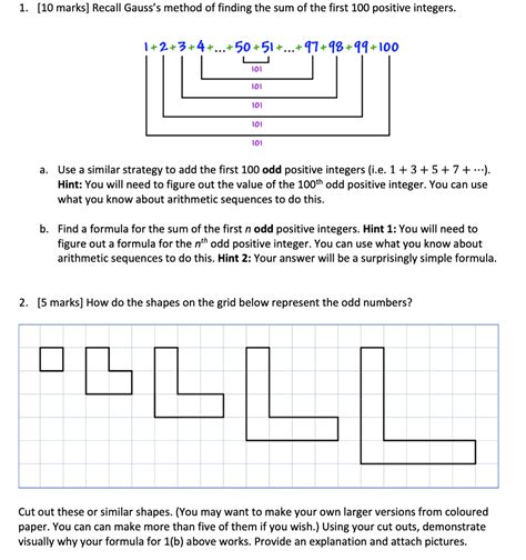 solved 1 [10 marks] recall gauss s method of finding the