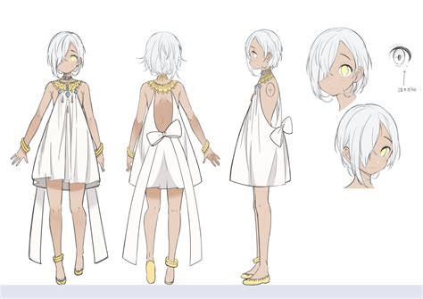 Aliasing Bow Dark Skin Dress Flat Chest Gray Hair Necklace No Bra Original Polychromatic Sakiyo