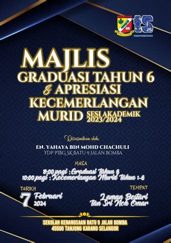 Buku Program Majlis Graduasi Tahun Apresiasi Kecemerlangan Murid