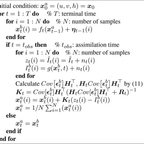 algorithm 1 enkf with swes and stochastic ofce download scientific diagram