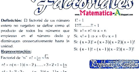 FACTORIALES CONCEPTOS Y EJERCICIOS DESARROLLADOS MATEMATICAS