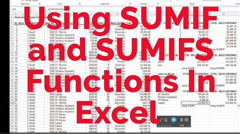 using sumif and sumifs functions in excel to summarize data youtube