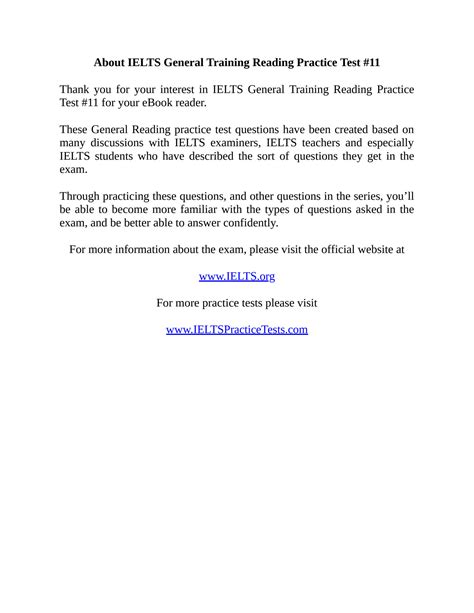 SOLUTION Ielts General Training Reading Practice Test 11 An Example