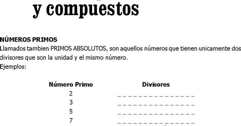 NUMEROS PRIMOS Y COMPUESTOS EJERCICIOS RESUELTOS PDF