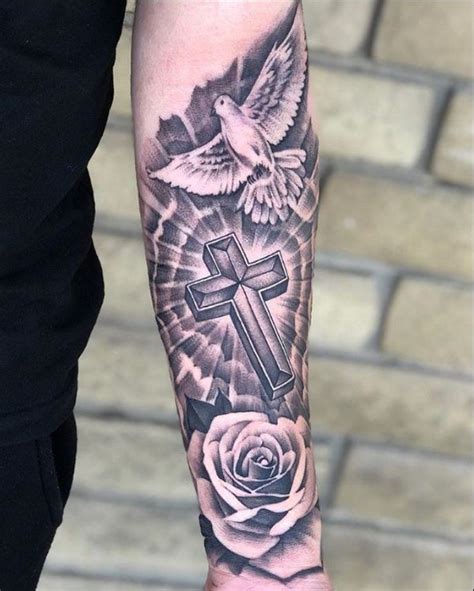 Forearm Cross Tattoos For Men