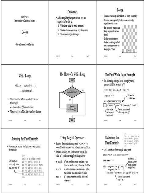 outcomes loops while condition pdf control flow computer programming