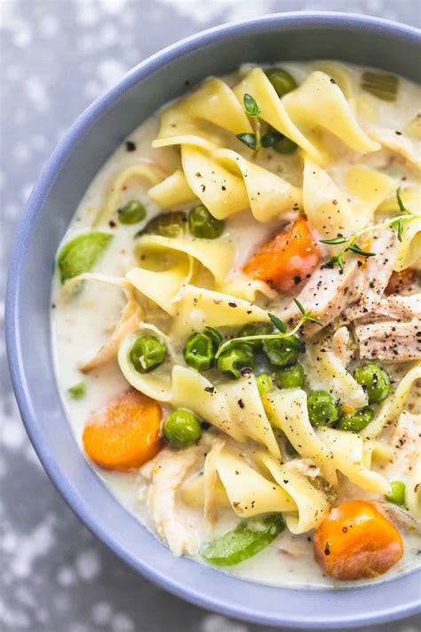 Slow Cooker Or Instant Pot Creamy Chicken Noodle Soup Creme De La Crumb