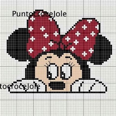 Ponto Cruz Desenho Da Minnie Ponto Cruz Andreia B Punto Croce