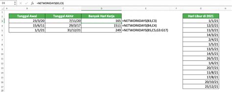 Cara Menggunakan Rumus NETWORKDAYS Excel Fungsi Contoh Dan Langkah