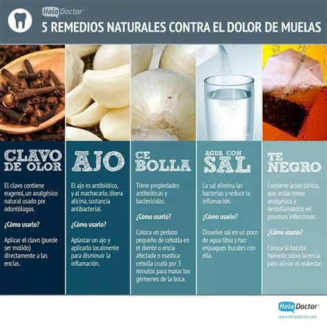 5 Remedios naturales para el dolor de muelas Infografías y Remedios