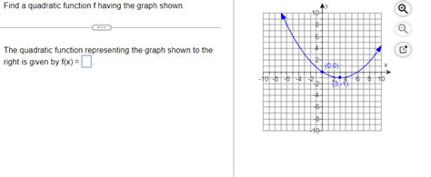 solved find a quadratic function f having the graph shown