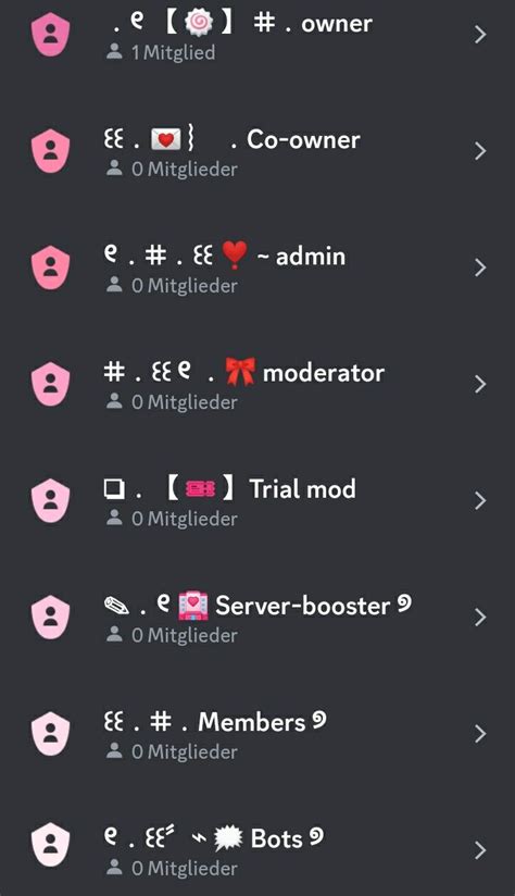 Pink Server Roles In Discord Server Role Ideas