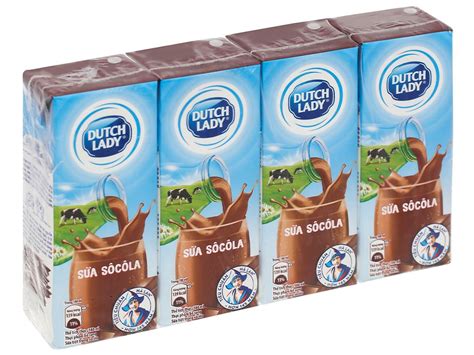 Lốc 4 hộp sữa tiệt trùng socola Dutch Lady 180ml