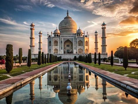 Taj Mahal Is A White Marble Mausoleum On The Bank Of The Yamuna River