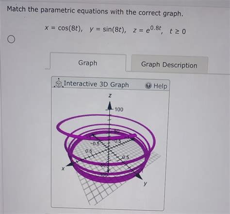 solved match the parametric equations with the correct