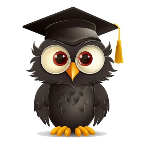 Premium Photo Cartoon Owl Wearing A Graduation Cap And Gown Generative Ai