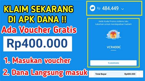 Berhasil Dapat Uang 400 000 Gratis Langsung Dari Apk DANA Cara