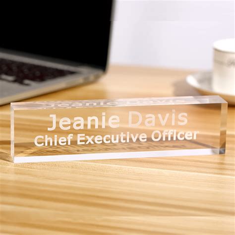 Buy Personalized Acrylic Desk Name Plate 2 X 8 Custom Engraved Clear