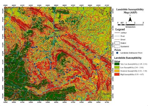 landslide susceptibility map based on ahp weighted method download scientific diagram