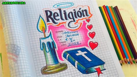 INCREIBLE Como Hacer Portada De RELIGION Facil Y Bonita YouTube