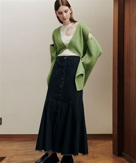 LE CIEL BLEUルシェルブルーのデタッチャブルニットトップ Detatchable Knitted Topカーディガン