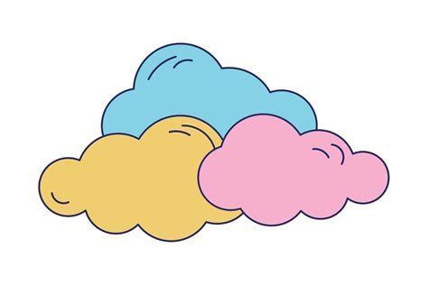 Dibujos Animados De Nubes De Colores 10793690 Vector En Vecteezy