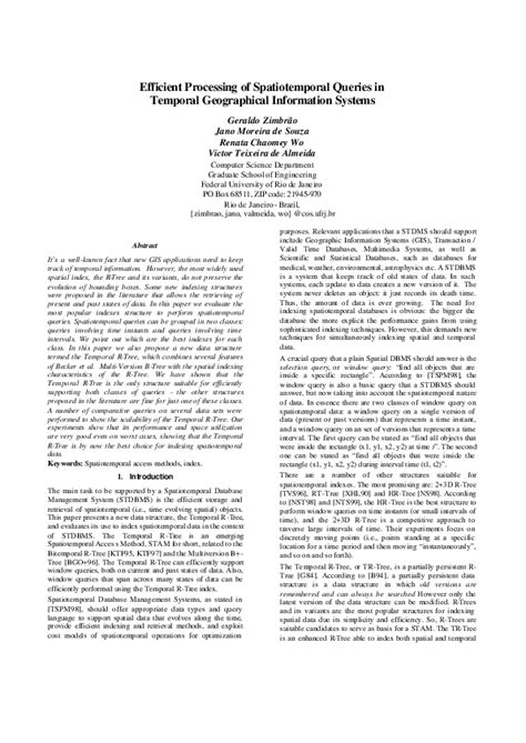 pdf efficient processing of spatiotemporal queries in temporal geographical information