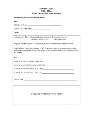 Fillable Online AUTO PAY UTILITY ENROLLMENT FORM Fax Email Print