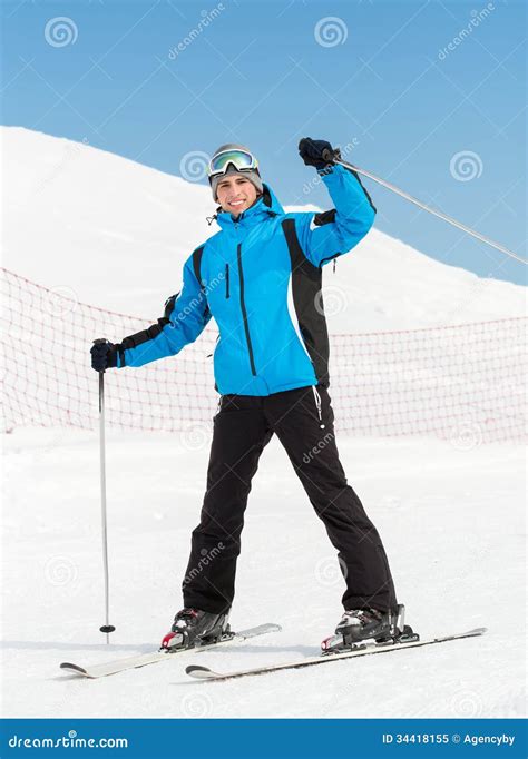 Portrait Of Male Downhill Skier Royalty Free Stock Photo Image