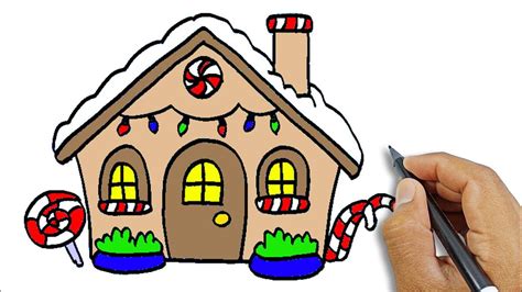 Cómo dibujar una casa de hombre de pan de jengibre Ideas fáciles de