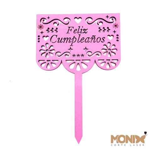 Cake Topper Papel Picado Personalizado Feliz Cumpleaños