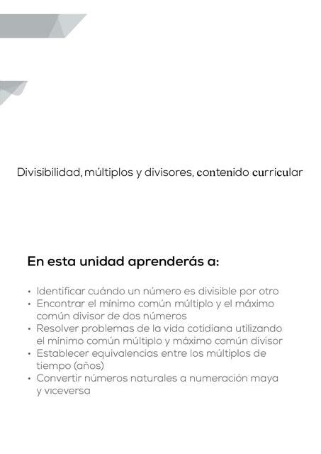Divisibilidad múltiplos y divisores contenido curricular Todo Cálculo