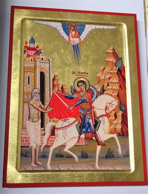 Sankt Martin von Tours IKONE Icon Icône Saint Icona St Ikonen Ikona