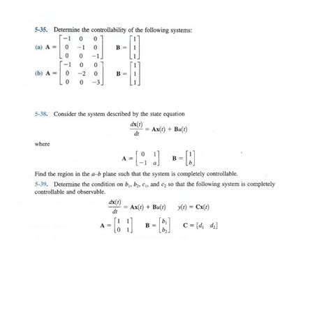solved determine the controllability of the following