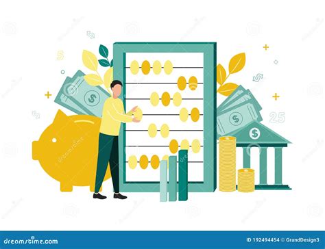 6 º Financiación Ilustración Vectorial De La Contabilidad Un Hombre