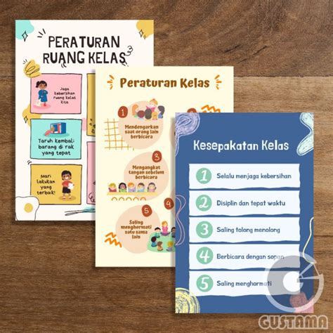 Jual Poster Peraturan Kelas Kesepakatan Kelas Wipe Clean A3 Shopee