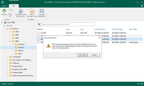 Closing Veeam Backup Browser Veeam Agent For Microsoft Windows Guide