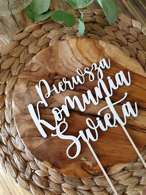 PIERWSZA KOMUNIA ŚWIĘTA topper na tort DE LA CRÈME