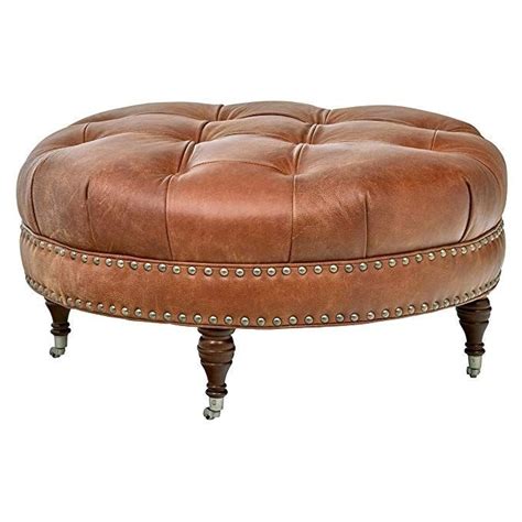 Round Leather Ottomans Foter