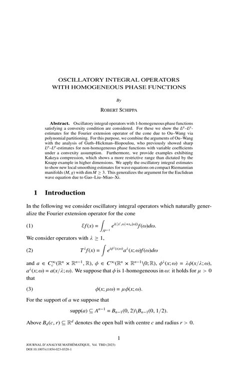 pdf oscillatory integral operators with homogeneous phase functions