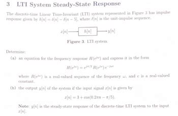 Answered 3 LTI System Steady State Response The Bartleby