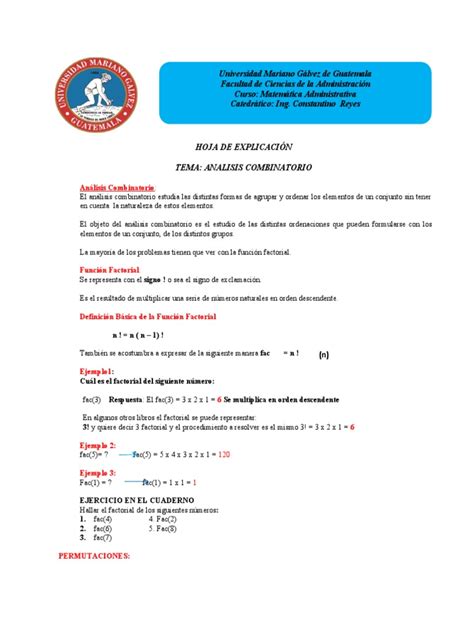 analisis combinatorio pdf combinatoria permutación