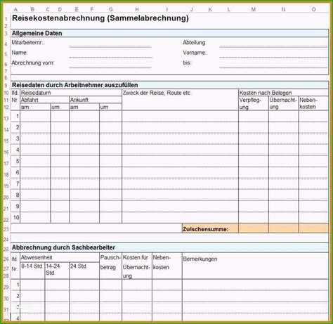 Atemberaubend Vorlage Reisekostenabrechnung Pdf Luxus Schn Reisekosten